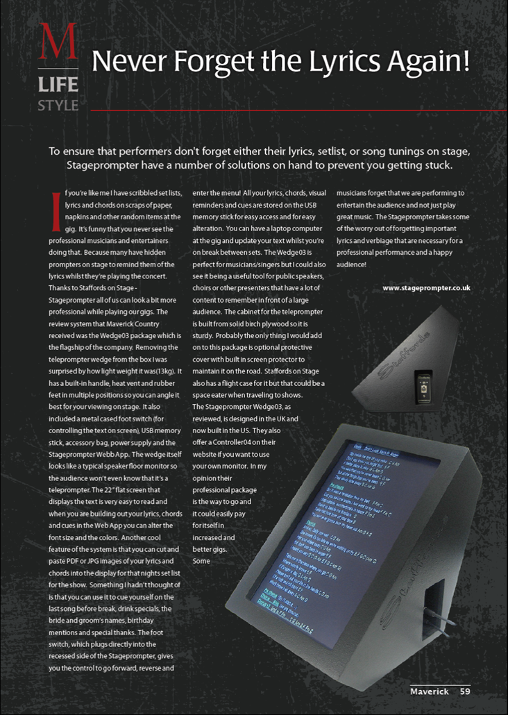 Stageprompter USA | Stage Teleprompters & Lyric Monitors for Musicians